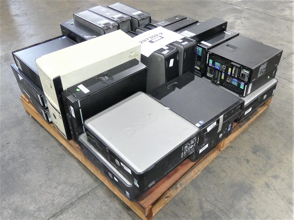Pallet of 24 Assorted Desktop (Dell/HP/ASUS) PCs Auction (0010-2550197 ...