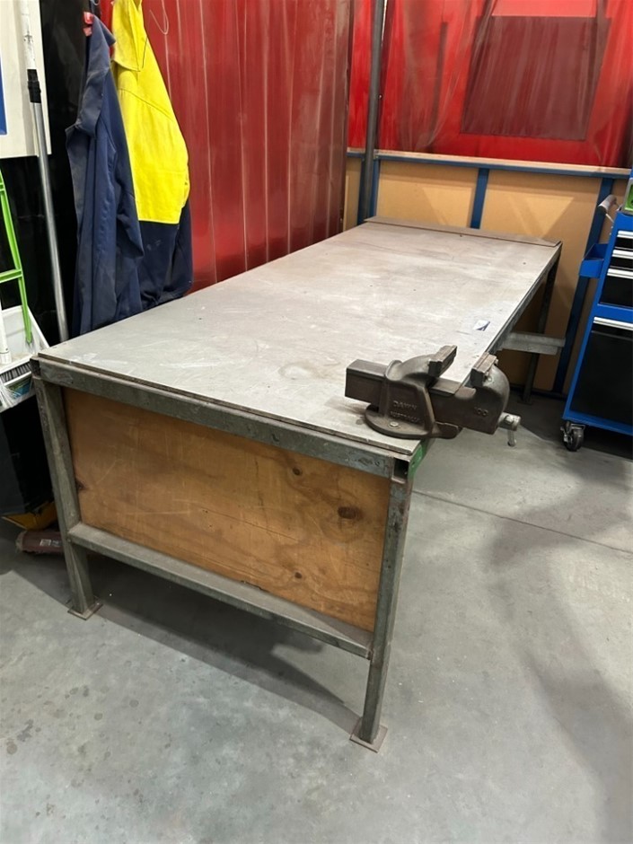 Dawn Vice on steel frame bench, Dawn Auction (0165-3024420) | Grays ...