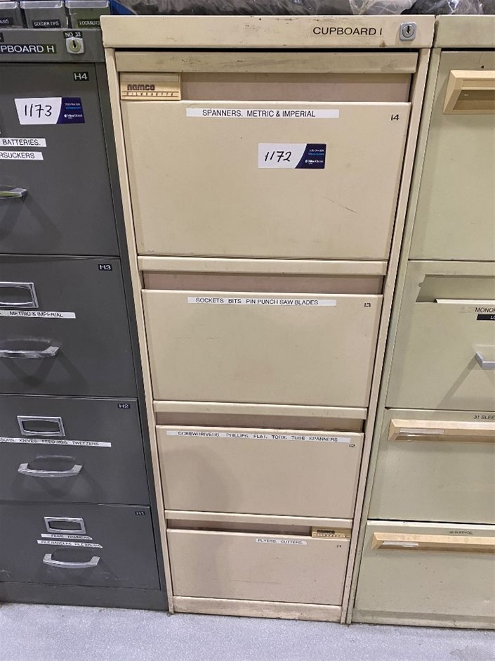 Filing Cabinet with contents including large qty of Hand Tools Auction ...