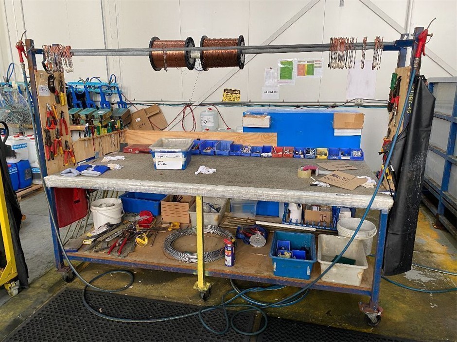 Mobile Steel Heavy Duty Workbench Auction (1661-3024590) | Grays Australia