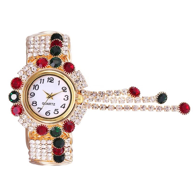 Elegant 18k Gold plated Simulated Diamond, Emerald & Ruby Watch Auction (0001-2549967) | Grays ...