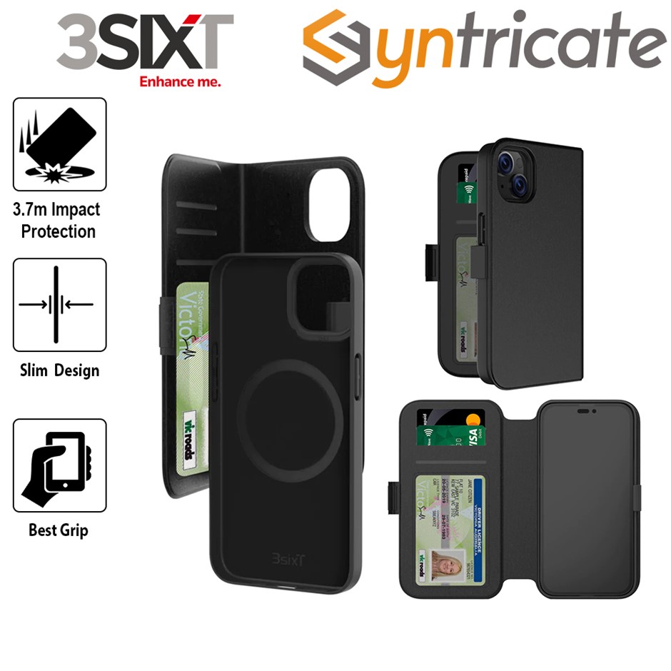3sixT Neo Wallet Folio W/MagSafe Case For iPhone 14 Plus (6.7") - Black ...