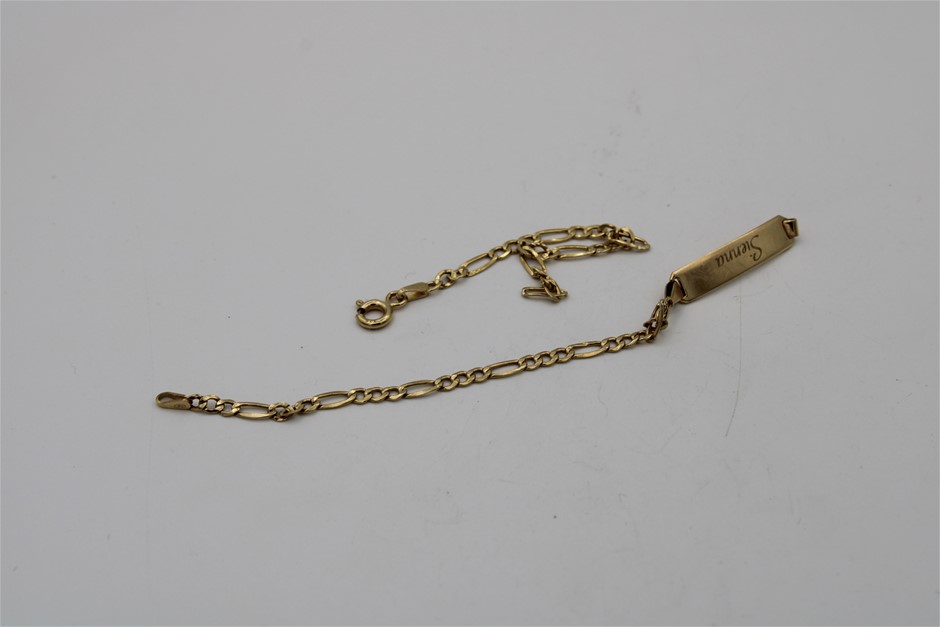 A Stamped 9Ct Yellow Gold, Chain Bracelet Auction (0035-9037902 ...