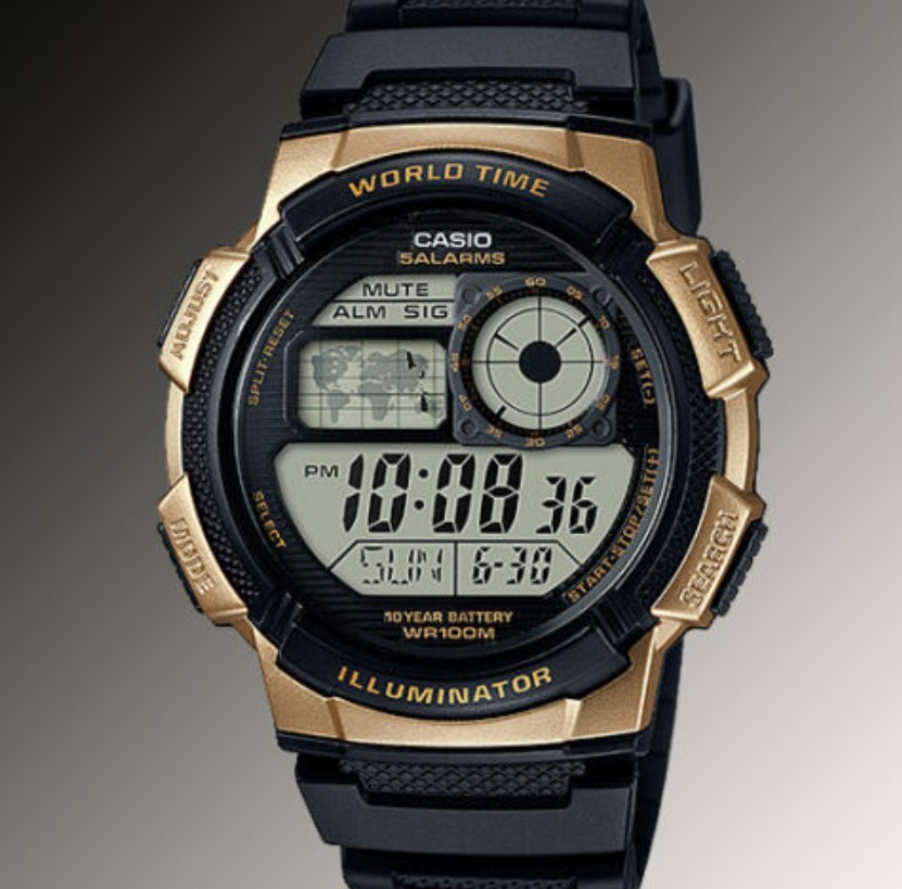 Casio AE1000W-1A3VDFDI World Time Mens Watch Auction (0006-2550147 ...