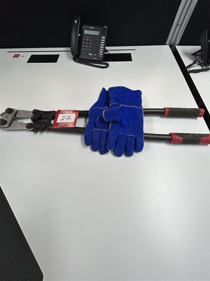 Bolt Cutters Cr-Mo 36"-900 mm and 1 pair of Welding Gloves Auction ...
