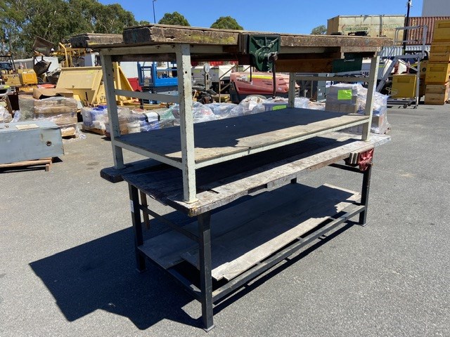 2 x Assorted Work Benches with Vices Auction (0046-9039096) | Grays ...