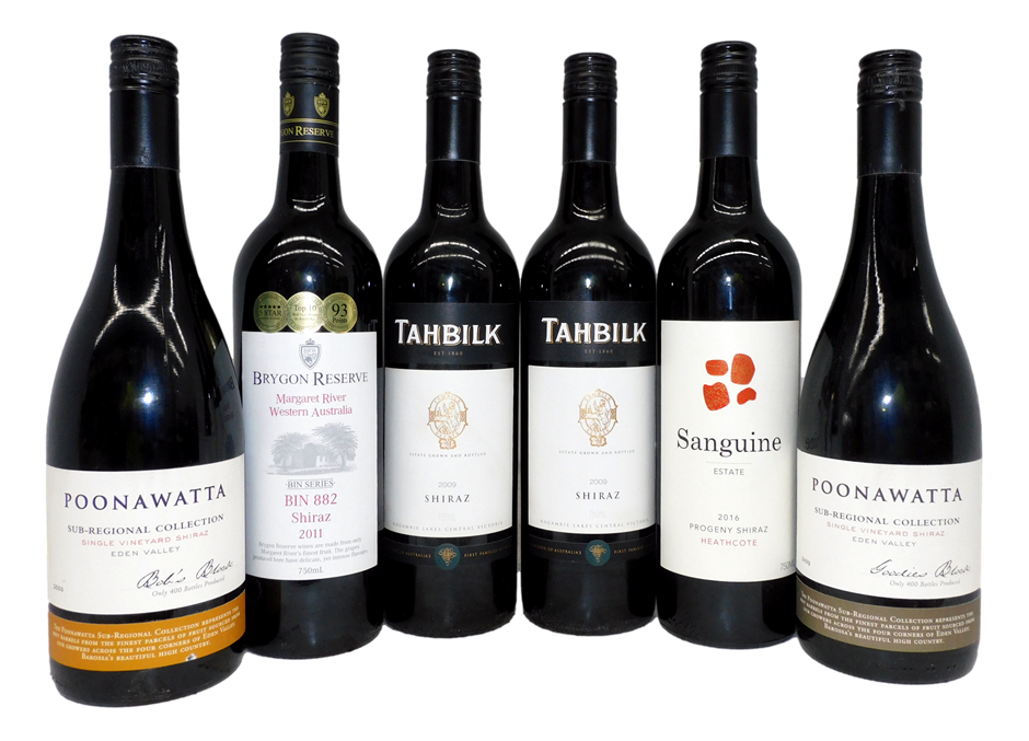 Pack of Assorted Shiraz (6x 750mL) Multi Region Auction (0126-10721588 ...