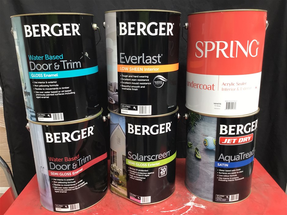 6 x Assorted 10 Litre Tins of Paint Auction (0023-3024884) | Grays ...