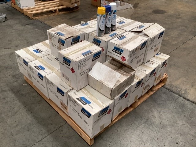 28 Boxes Of Assorted Colour Mine Marking Paint Auction (0033-9039605 ...