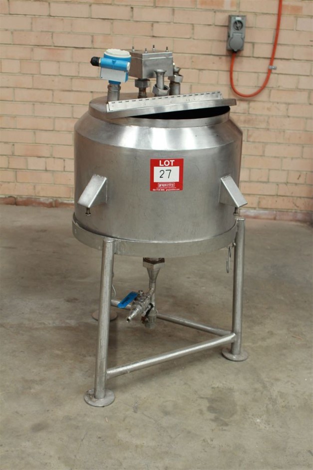 Stainless Steel Jacketed Tank Hopper, 55L Approx. Capacity Auction ...