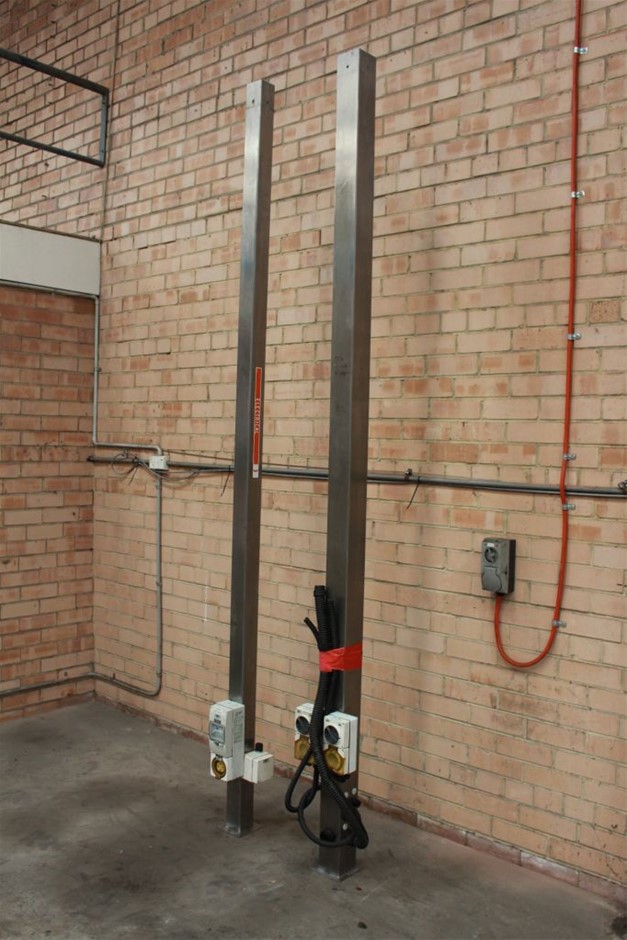 Two Stainless Steel Stands Columns Auction (0087-5051737) | Grays Australia