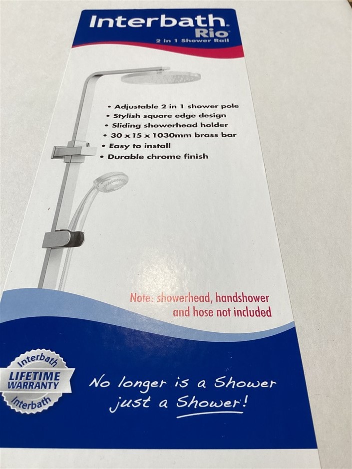 Interbath Rio 2 In 1 Shower Rail Auction (0065-8017123) | Grays Australia