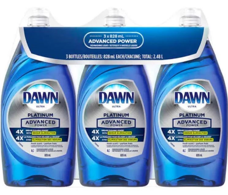 3 x DAWN Platinum Advanced Power Dishwashing Liquid, 828ml. Auction ...