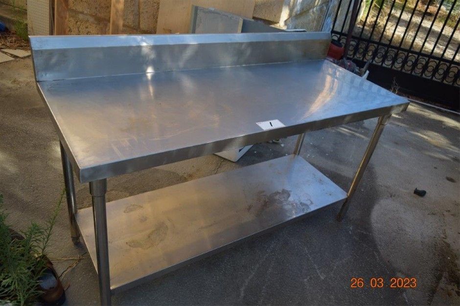 Stainless Steel Food Prep Bench with Shelf Under Auction (0001-9040207 ...