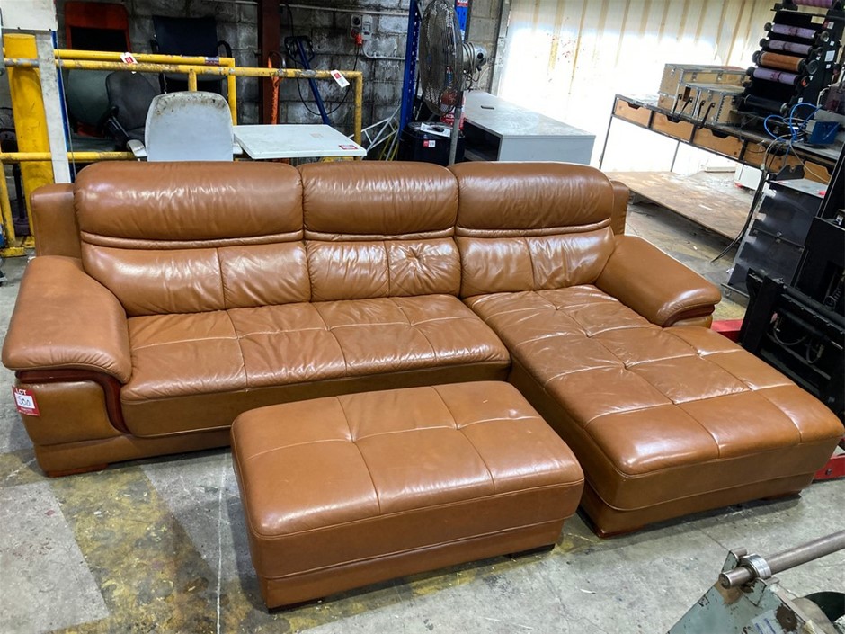 3 Piece Leather Lounge Suite Auction (0500-5051755) | Grays Australia