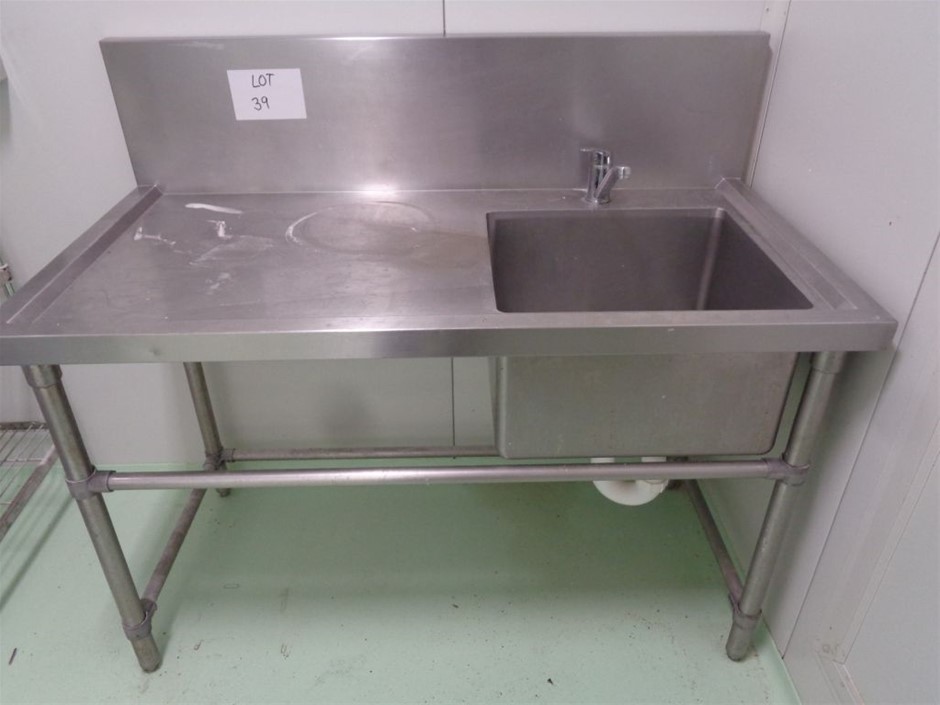 Stainless Steel Wet Bench with Single Bowl Splashback and Mixer Tap ...