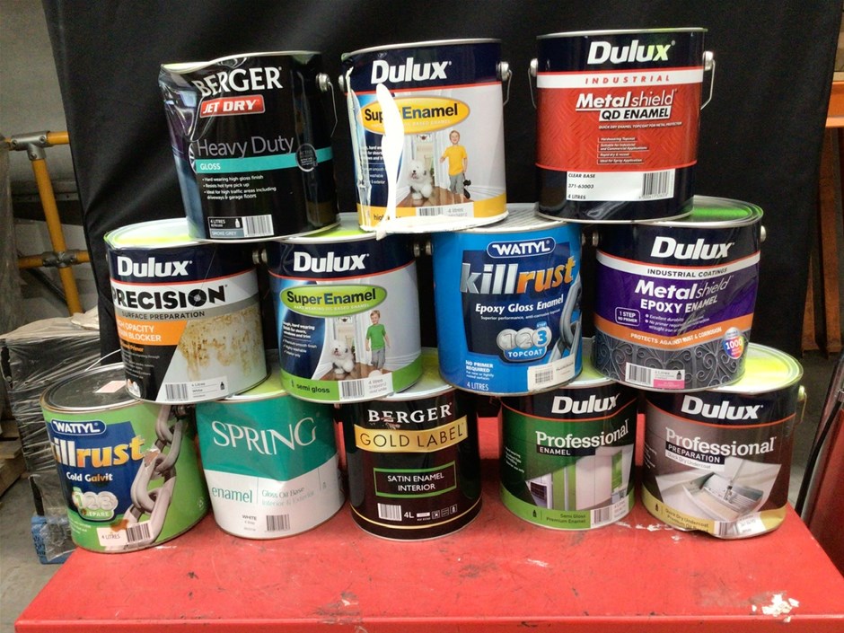 37 x Assorted 4 Litre Tins of Paint Auction (0062-3025610) | Grays ...
