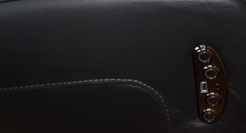 `Sabella` 3-Seater Leather Powered Recliner Sofa (Canto Black) Auction ...