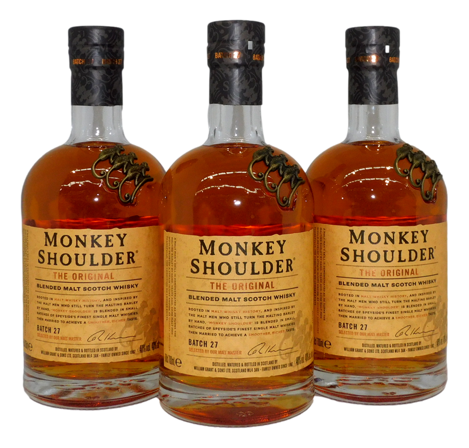 Monkey Shoulder Original Blended Malt Scotch Whisky (3x 700mL) Scotland ...