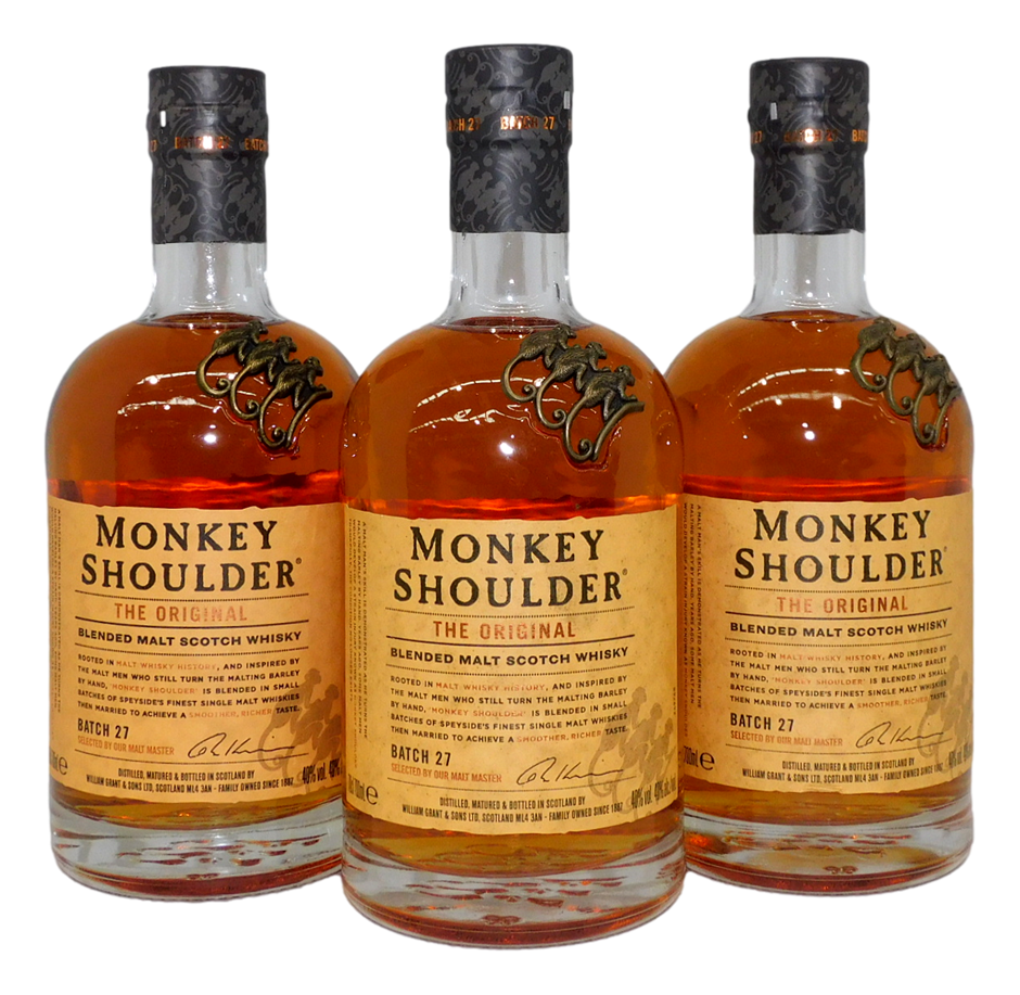 Monkey Shoulder Original Blended Malt Scotch Whisky (3x 700mL) Scotland ...