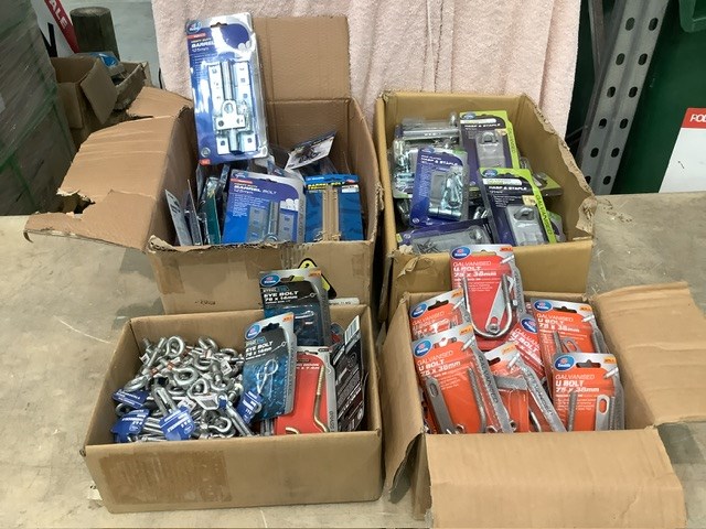 Assorted Barrel Bolts, Eye Bolts, Hasp&Staples, Turnbuckles Auction ...