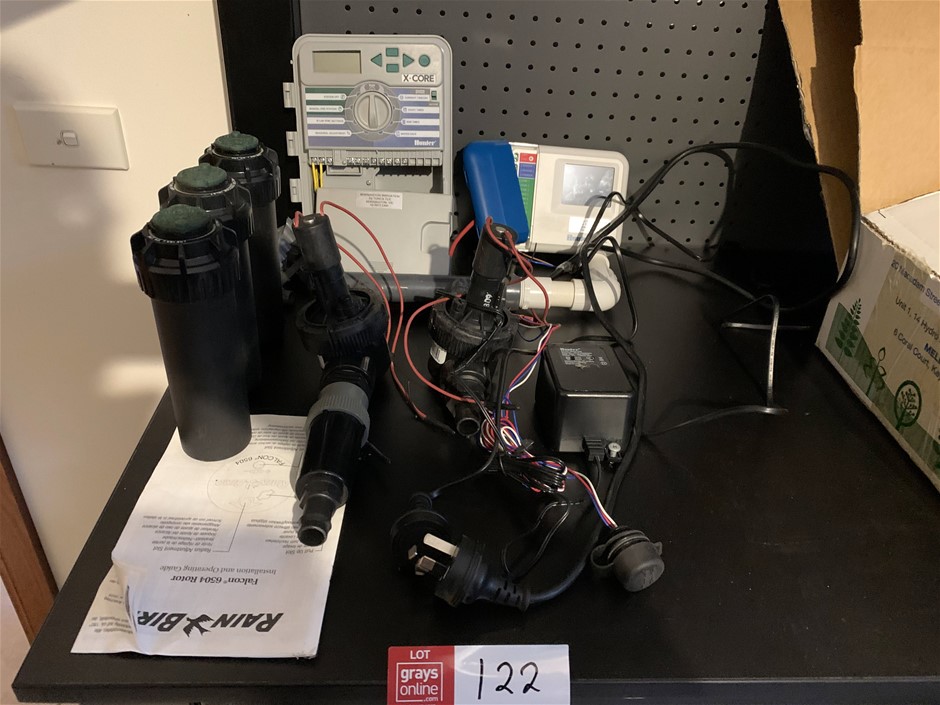1x Hunter Irrigation Computer with 2x Pop up Sprinklers Auction (0122 ...