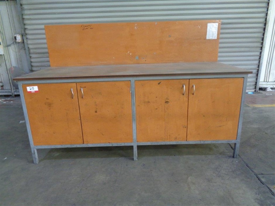 Work Bench Steel Frame with Cupboards Auction (0215-9042299) | Grays ...