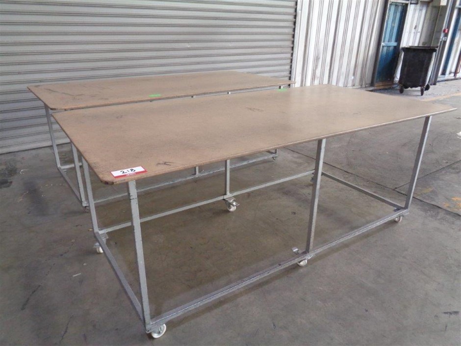 2 Mobile Packing/Sorting Benches Auction (0218-9042299) | Grays Australia