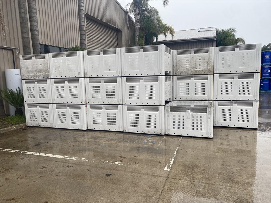 12 x NALLY Mega Bin 780L large plastic pallet size produce bin Auction ...