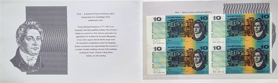 Australian $10 Uncut Polymer Banknote Sheet - ERROR SHEET Auction (0041 ...