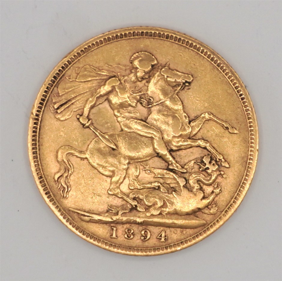 1894 Melbourne Mint Australian Gold Sovereign Auction (0001-2554302 ...