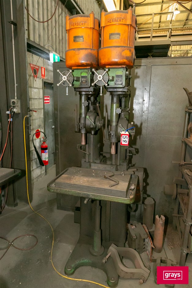 Herbert Pedestal Gear Dual Head Drilling Press Auction (0058-5053686 ...