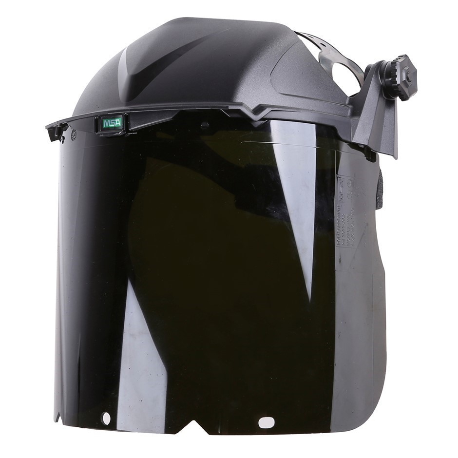 5 x MSA V-Gard Hi-Impact Shaded Polycarbonate Face Shields with Fully ...