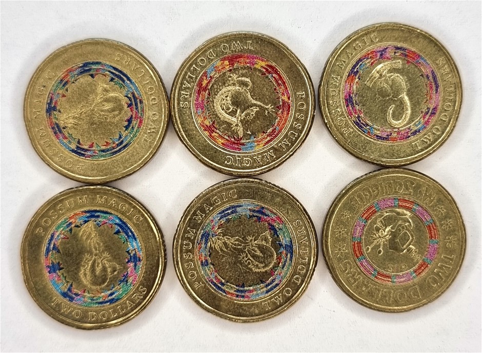 A Collection of Various Collectable Coloured Two Dollar Coins Auction ...