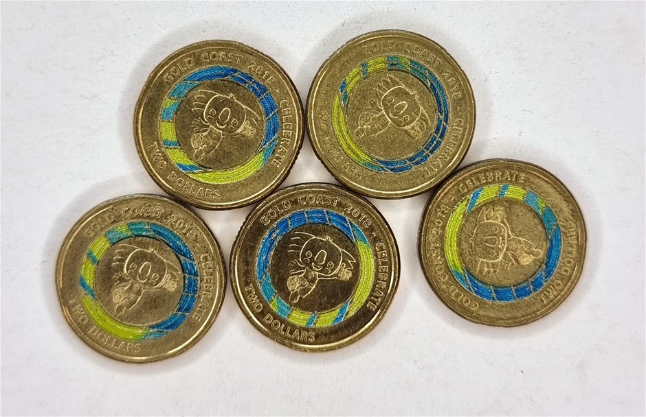 A Collection of 2018 'XXI Comm Games Borobi' Coloured Two Dollar Coins ...