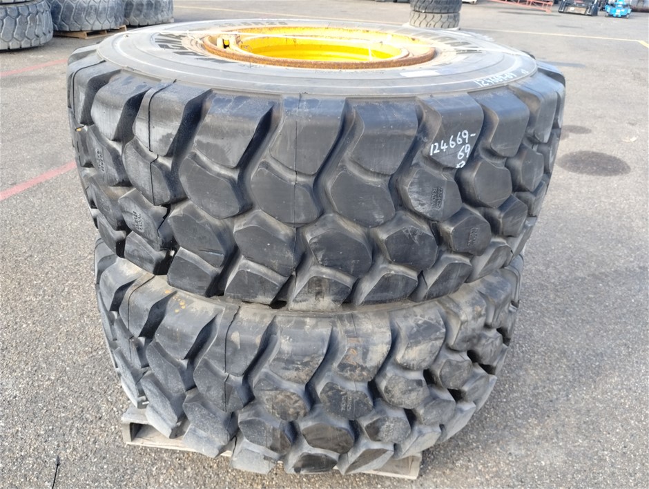 2x Magna 23.R25 Earthmoving Tyres with Rims Auction (0008-7046706 ...