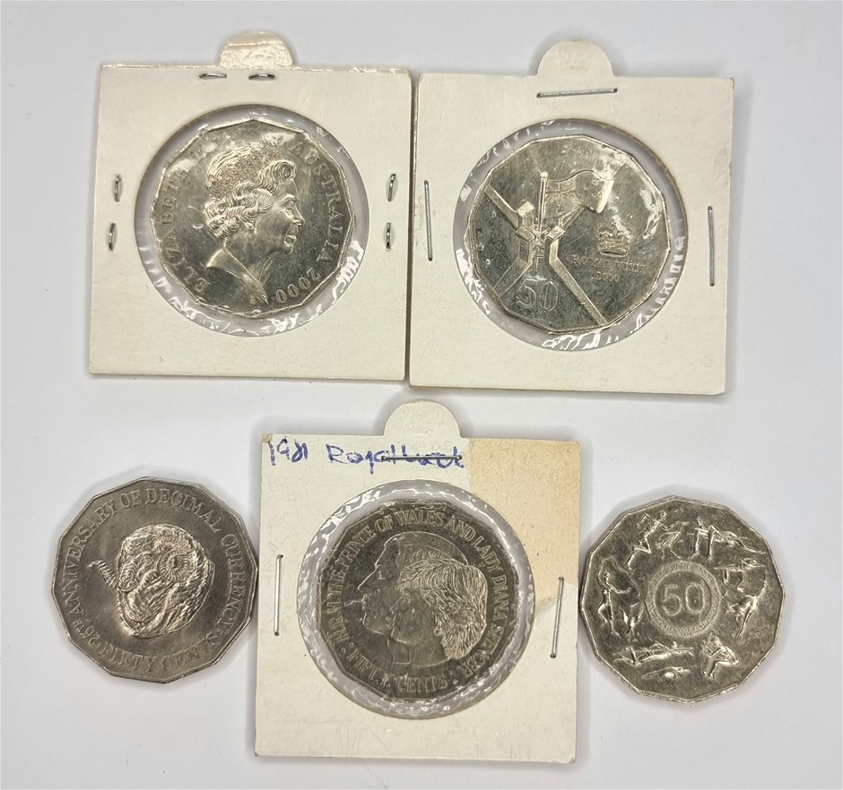 A Collection of Various Collectable Australian Fifty Cent Coins Auction ...