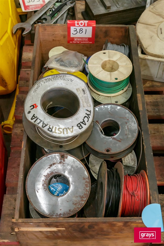 Assorted Quantity of Part Rolls of Copper Wire in Timber Box Auction ...