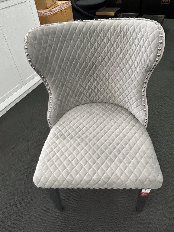 Silver Velvet and Stud Detail Ornate Chair Auction (0020-5054171 ...