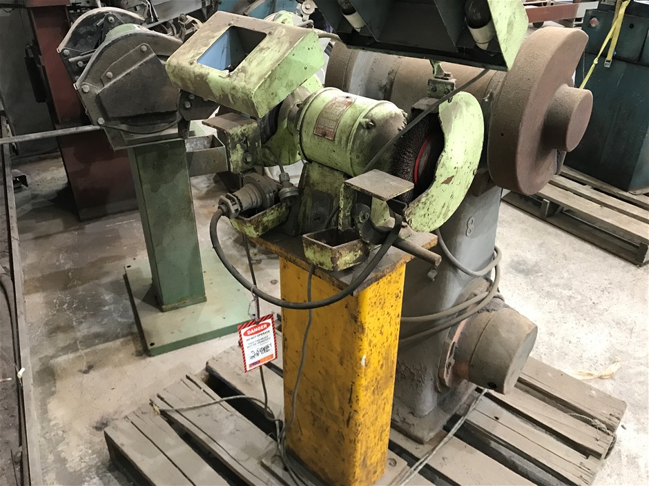 1 x Double Ended 8 inch Bench Grinder on Stand Auction (0045-3026814 ...