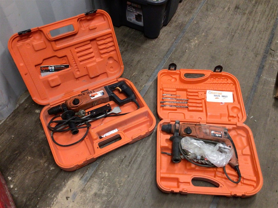 2x Assorted Ramset Hammer Drills With Cases and Accessories Auction ...