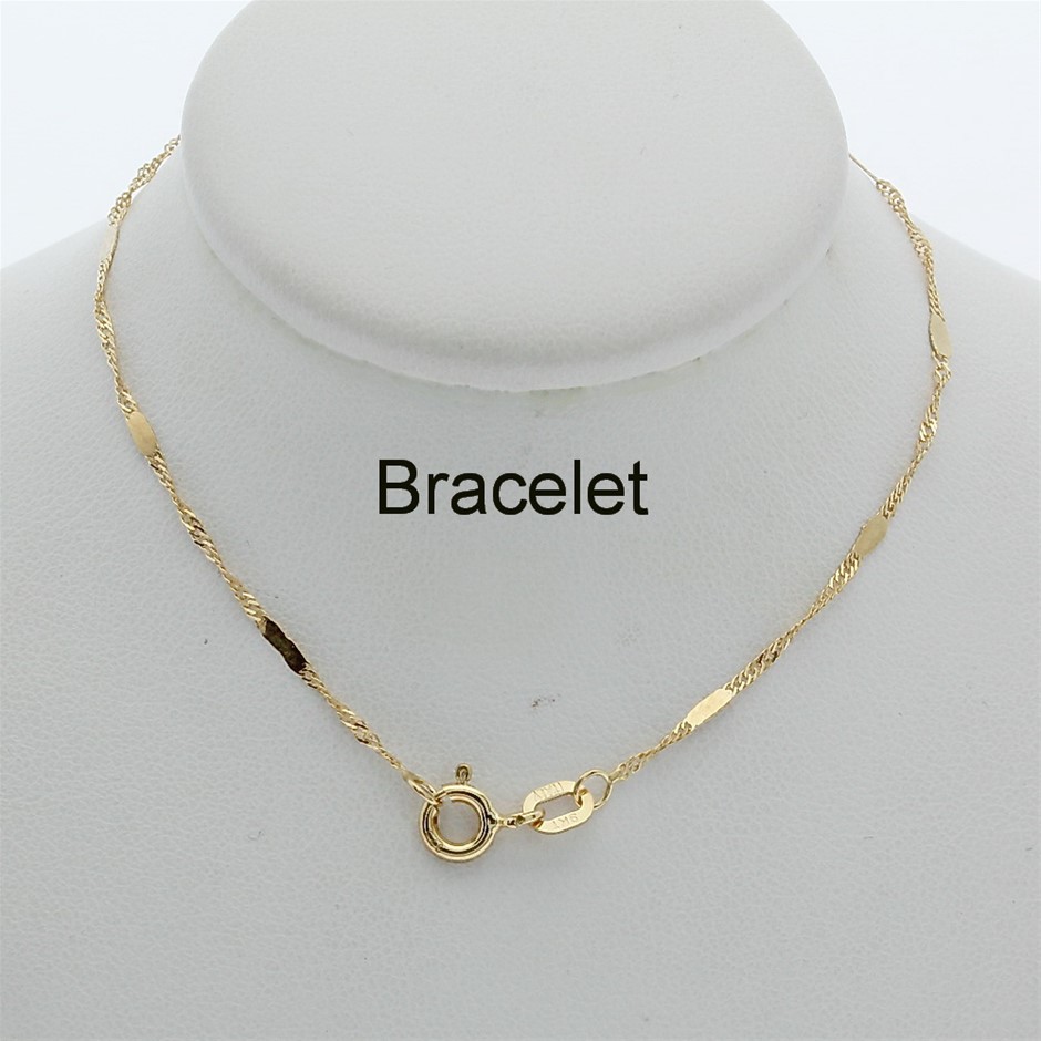 Genuine Italian 9 Karat yellow Gold 18 cm bracelet Auction (0012 ...