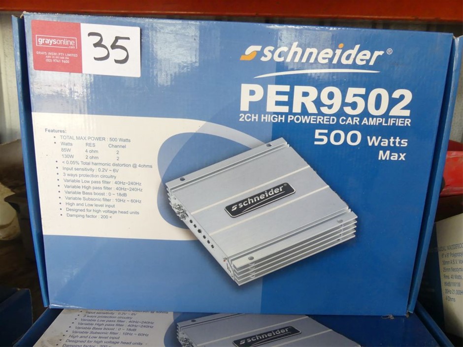 Schneider PER9502 Unused 2 Channel High Powered Car Amplifier Auction ...