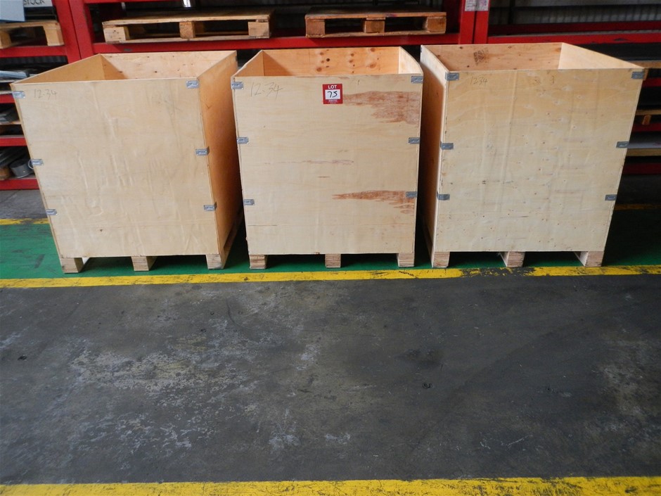 Qty 12 Standard Timber Crates with Lids 1160mm L x 960mm W x 1100mm H ...