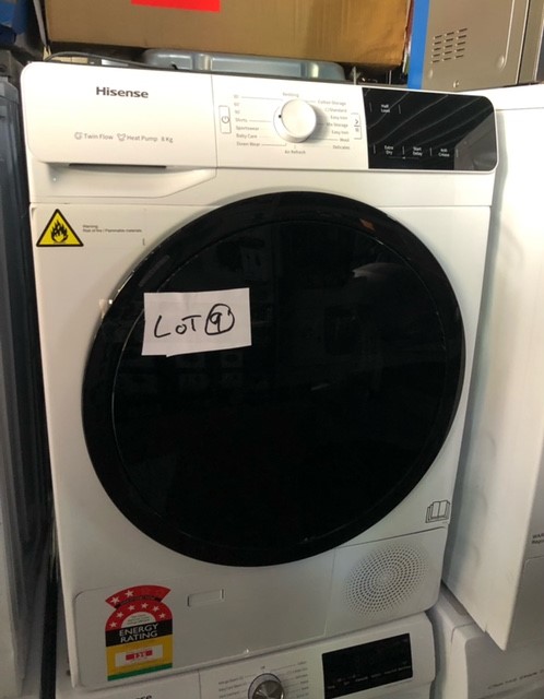 Hisense 8kg PureStream Front Load Heat Pump Dryer HDGE80H Auction (0009 ...