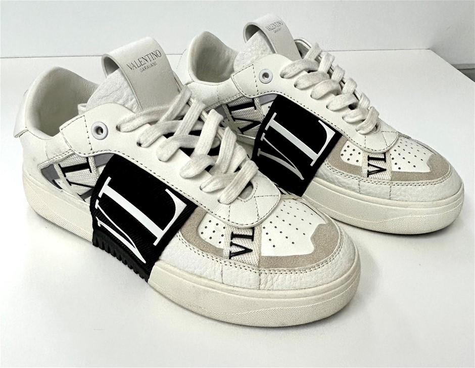 Valentino Garavani Low Top Calfskin VLTN Sneakers With Bands, Size 36 ...