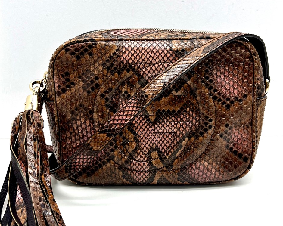 Gucci Soho Python Disco Leather Crossbody Bag with Tassel Auction (0085 ...