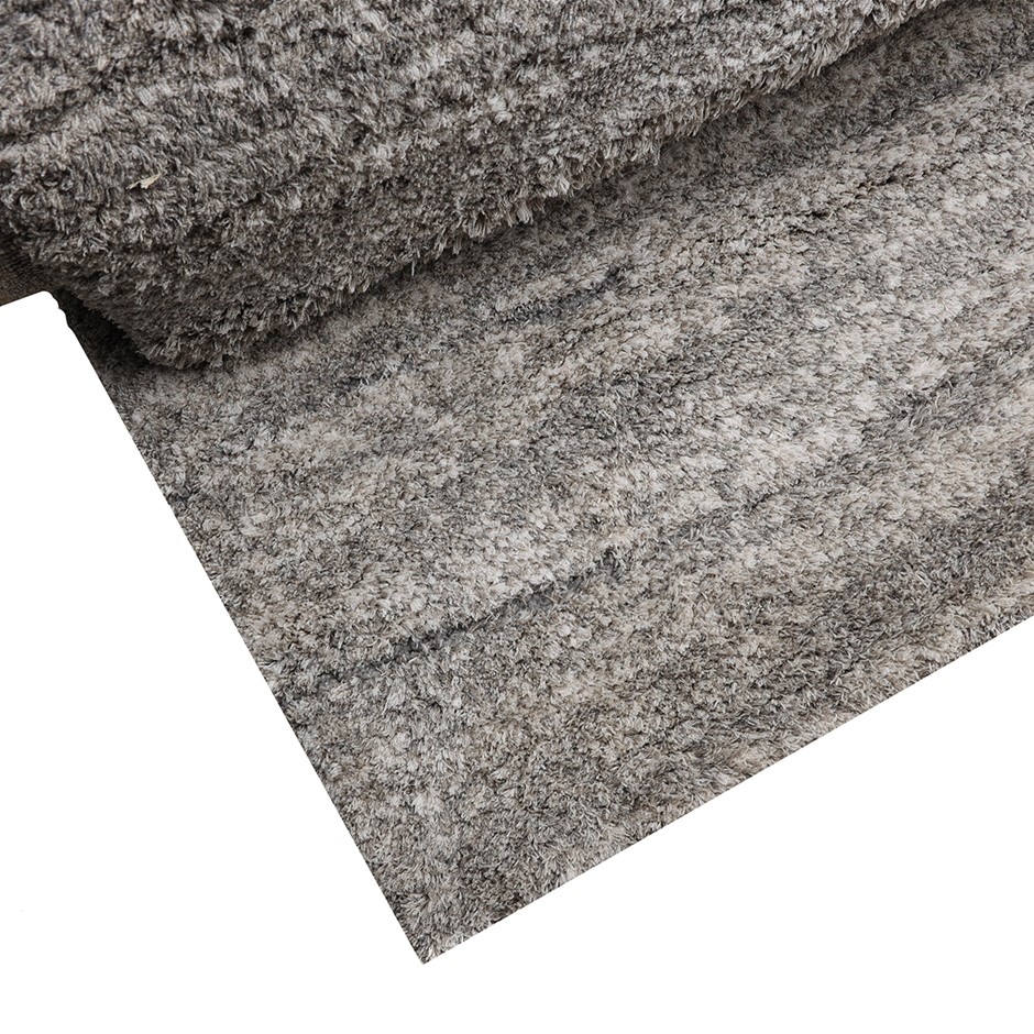 PLUSH STEP Area Rug, 238 x 304cm,Sheree Taupe. NB: Well used, has marks ...