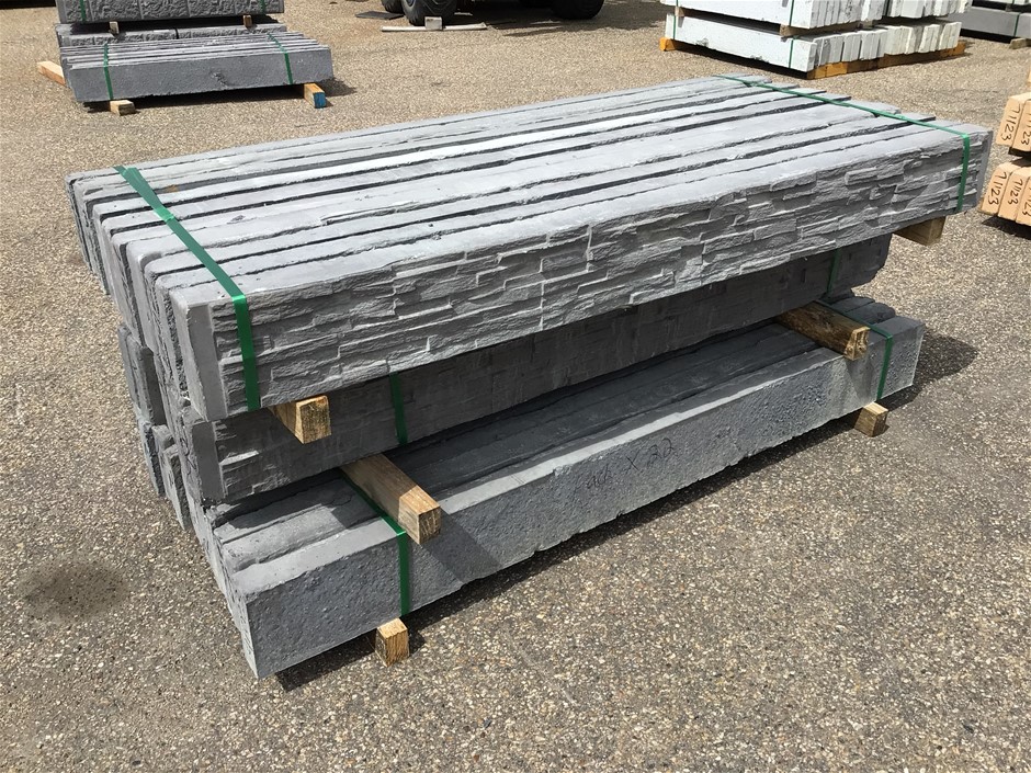 Qty 27 x Stacked Stone Concrete Sleepers Auction (0013-7048394) | Grays ...