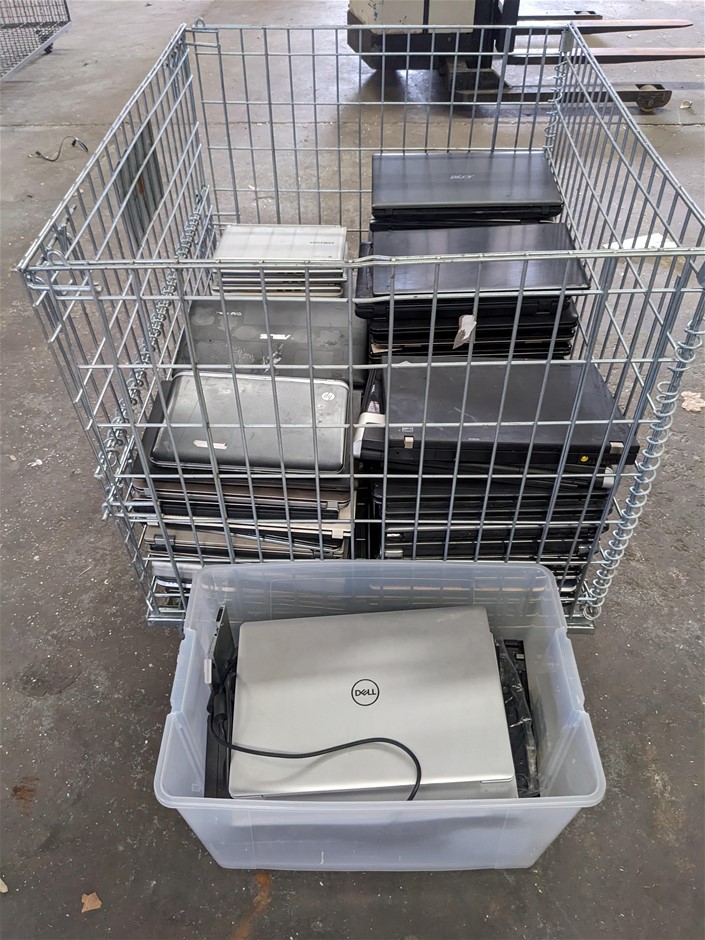 Crate of Used Laptops. Approx 100: Including: HP, Lenovo, Dell, Acer ...
